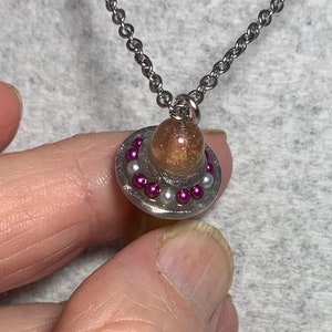UFO Pendant Necklace With an Angled Beam. Fun to Make! - Etsy