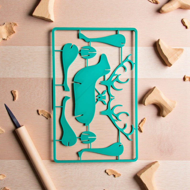 Christmas Reindeer Card Decor, Minimalist Modern Holiday Christmas Deer ...