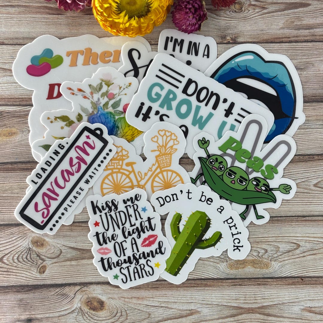 Mixed Sticker Bundle, 10 Stickers Pack, Cute Funnies for Friends - Etsy