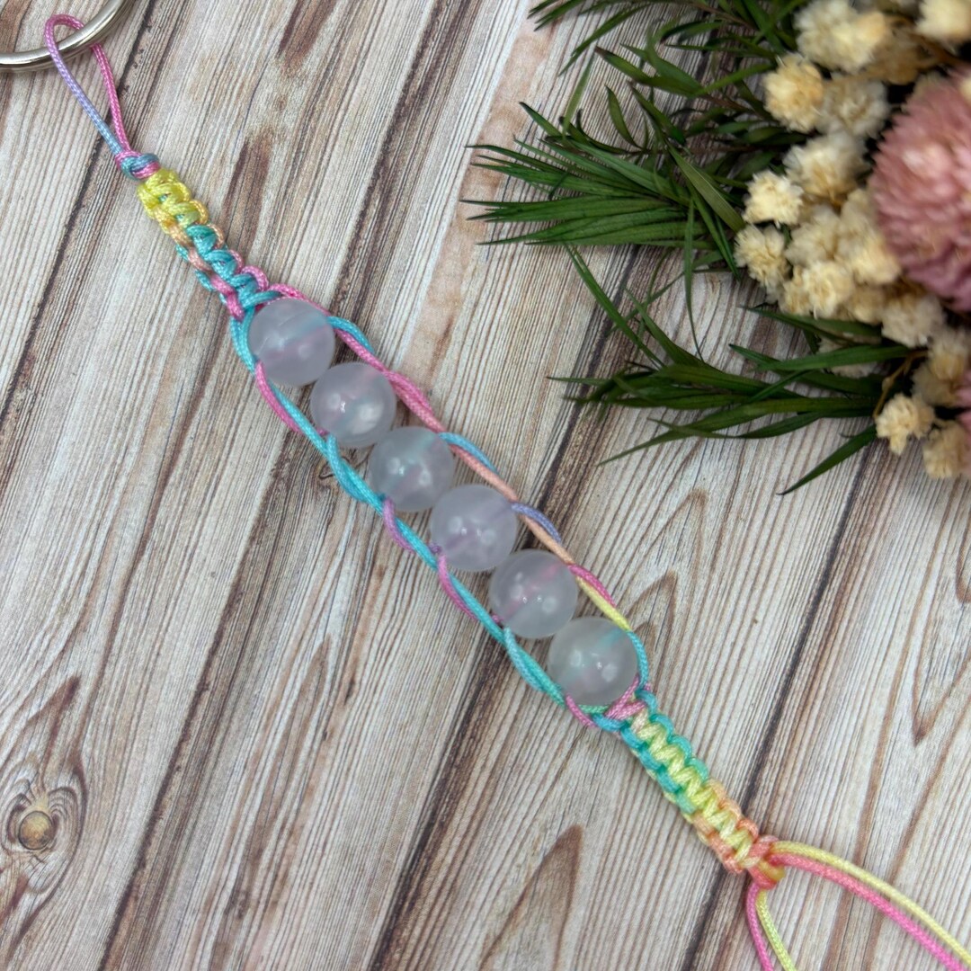 Beaded Fiddle Keyring, Stimming Keychain for Adults, Autism Fidget for ...