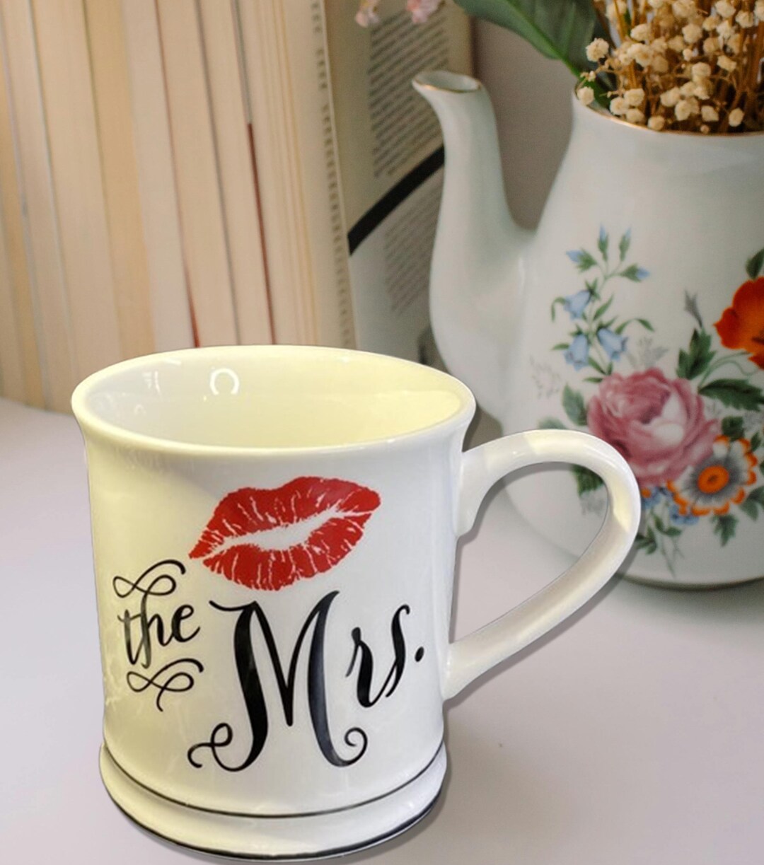 Elegant Gift Mug With, the Mrs. Classy Coffee Cup, Featuring a Red ...