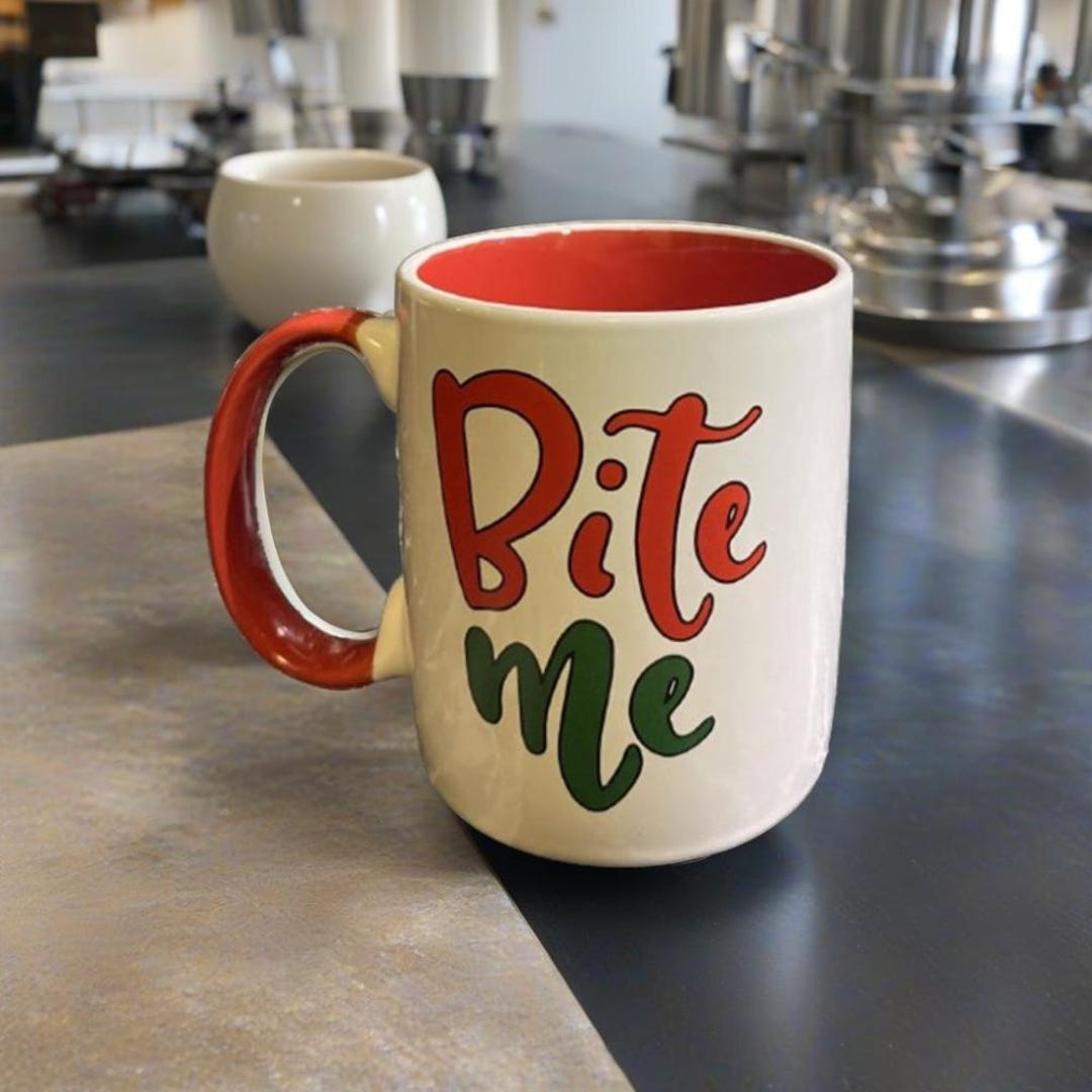Cute Fun Mug With the Text, Bite Me. Perfect Gift Cup for Snack Lovers ...
