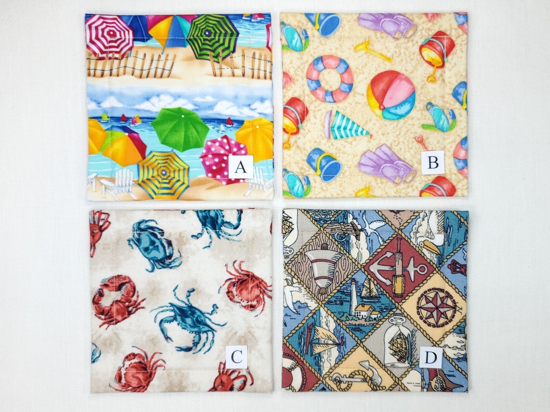 Seashore Cloth Coaster- Cloth Coaster - Fabric Coaster - Absorbent ...