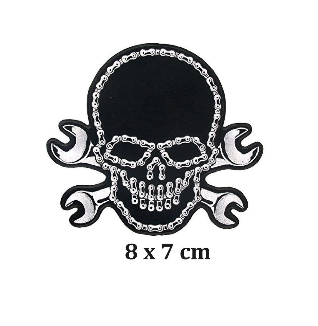 Skull With Chain Cross Emo Gothic Cool Bikers Rockers Embroidered Badge ...