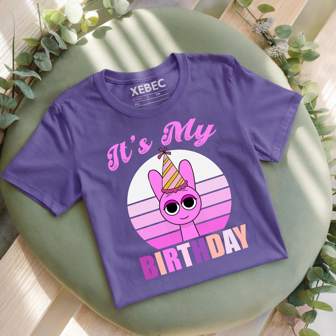 Sprunki Shirt, Sprunki Pinki, Birthday Shirt for Girls, Kids Birthday ...