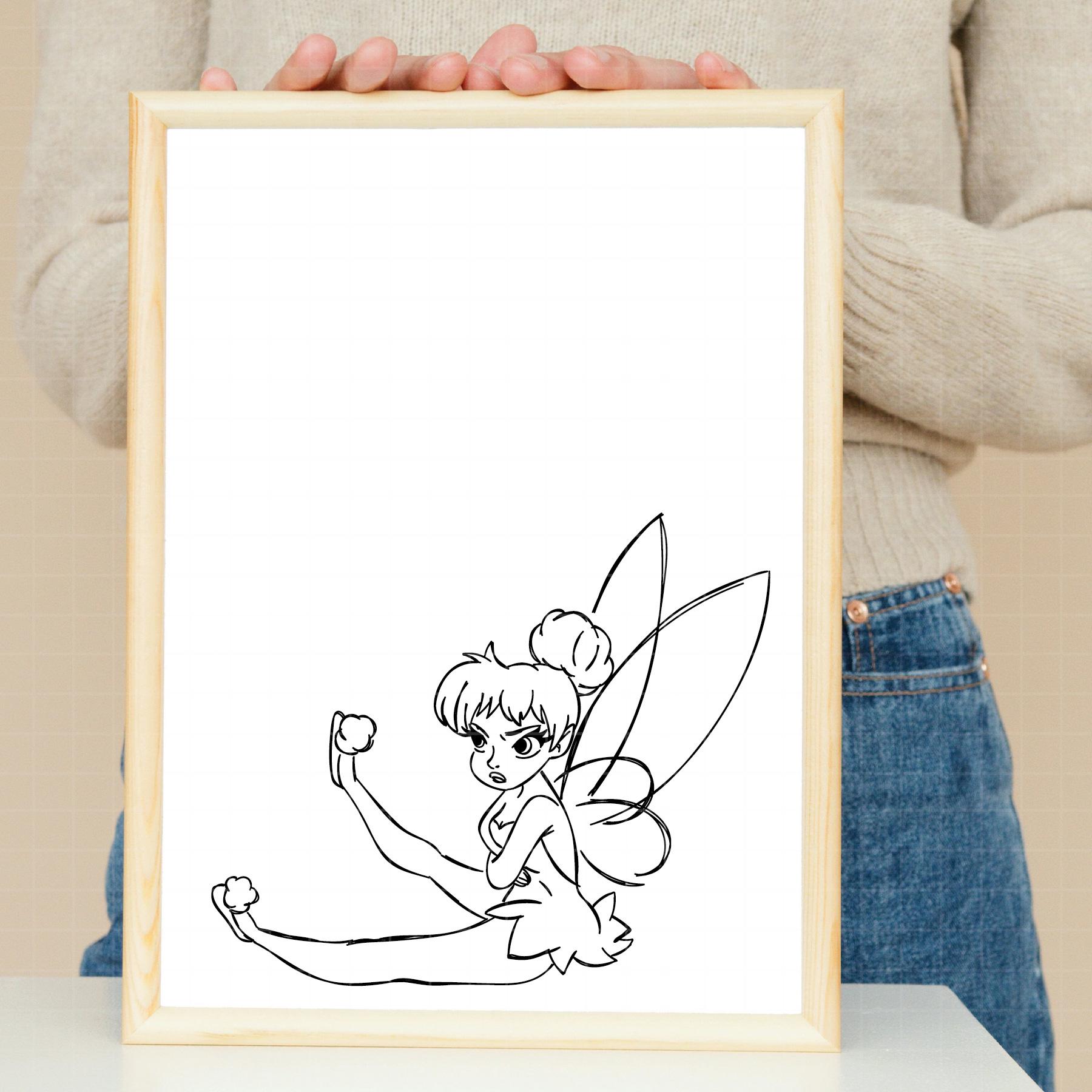 2695 - Angry Tinkerbell SVG, EPS, PNG - Magic Tinkerbell Outline ...