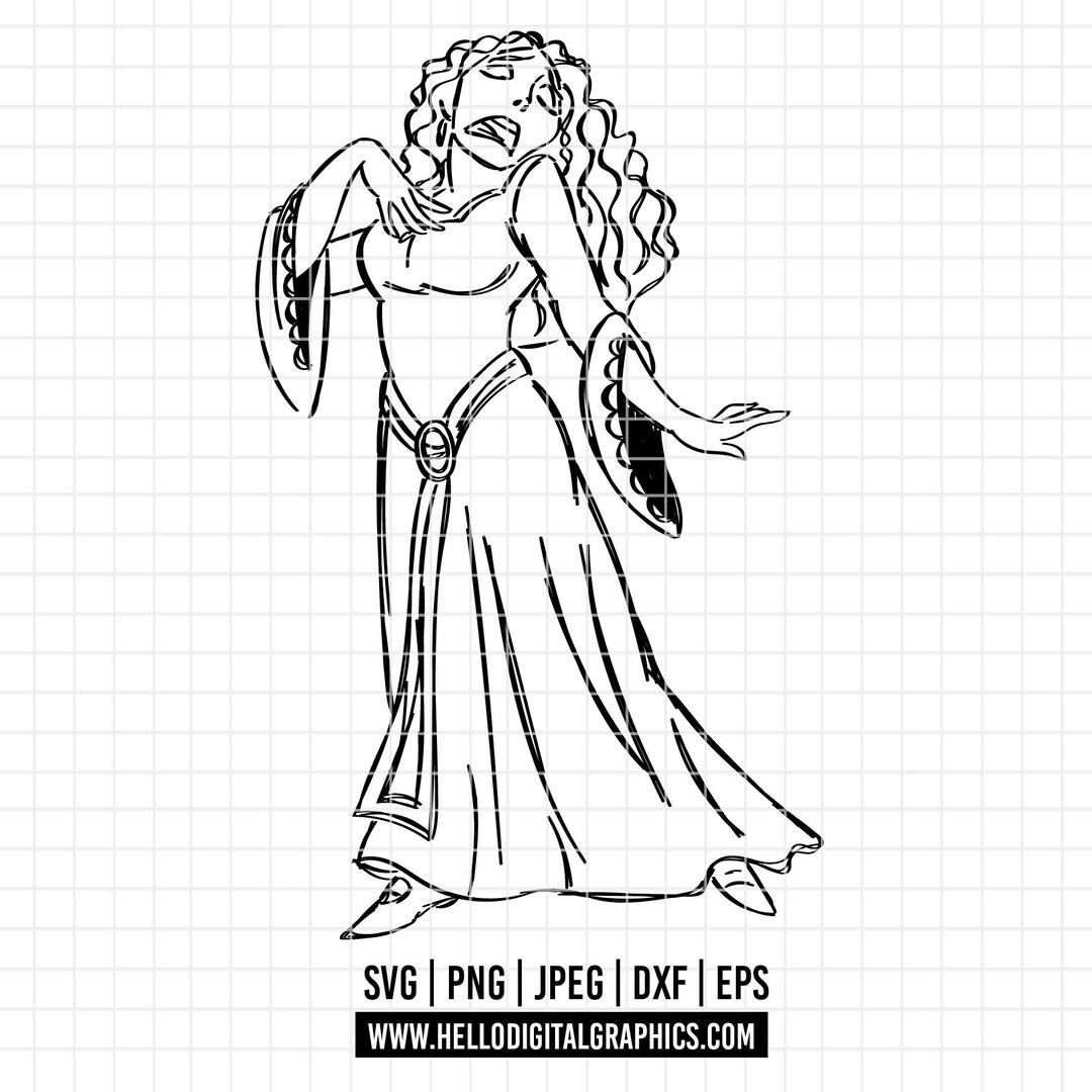 2230 - Mother Gothel to Tangled Outline SVG, PNG, EPS - Disneey Tangled ...