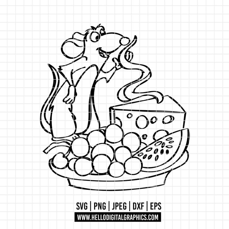 2845 - Ratatouille's Food SVG, PNG, EPS - Ratatouille Line Art/outline ...
