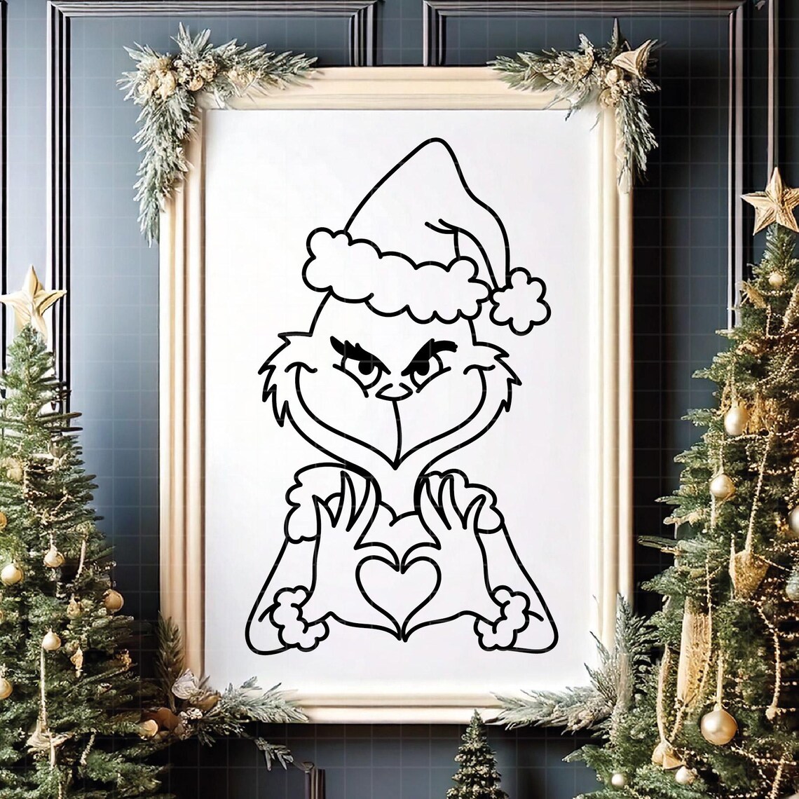 4244 - the Grinch Wishes You a Merry Christmas Line Art Svg, Eps, Png ...