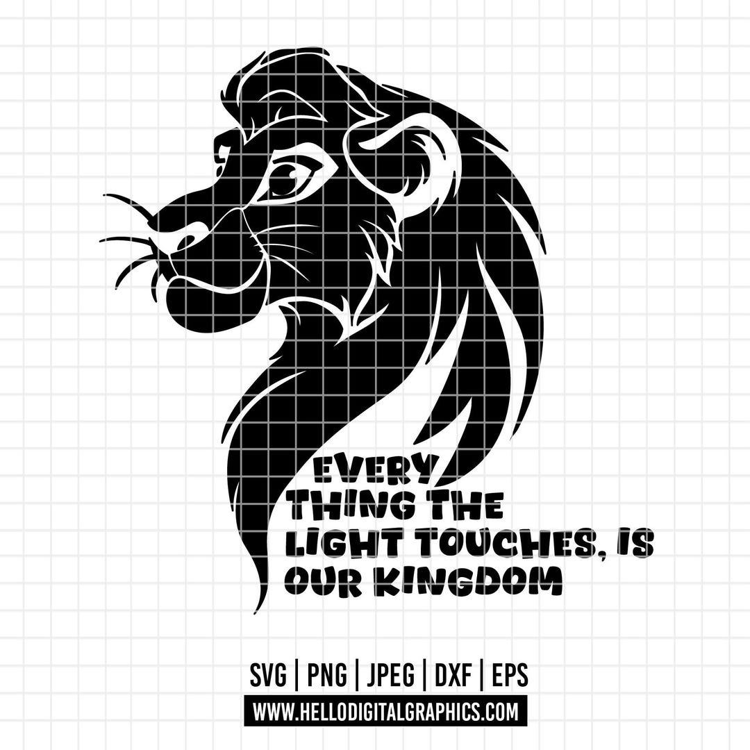 2854 - Simba's Shadow and Quote SVG, DTF, PNG- Disneyy the Lion King ...