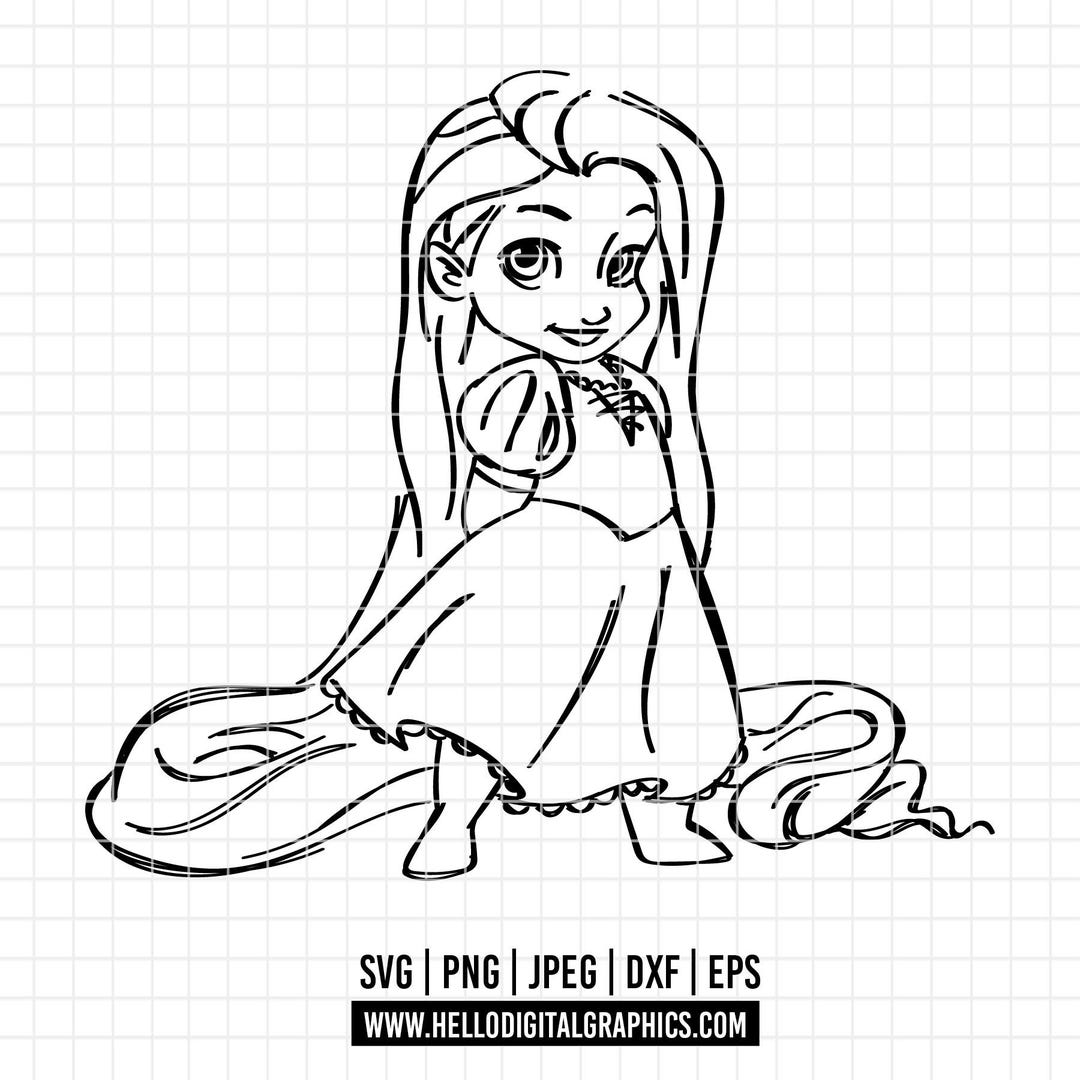 3093 - Little Princess Rapunzel SVG, PNG, EPS - Disneyy Princess ...