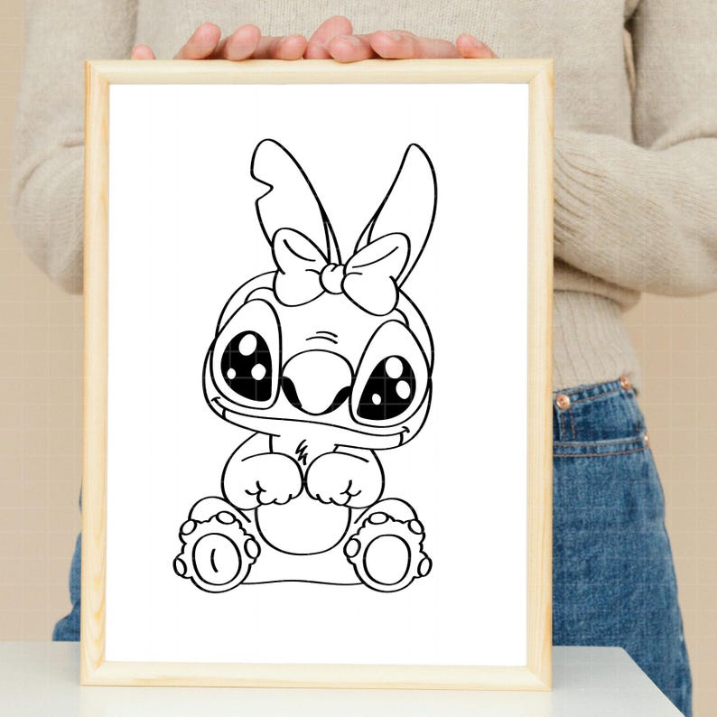 3086 - Excited Stitch Outline SVG, EPS, PNG - Lilo Y Stitch Clipart ...