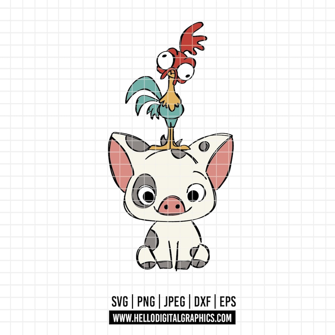 1959 Pua Svg, Heihei Svg, Moana SVG, EPS, PNG Moana Clipart Vector ...