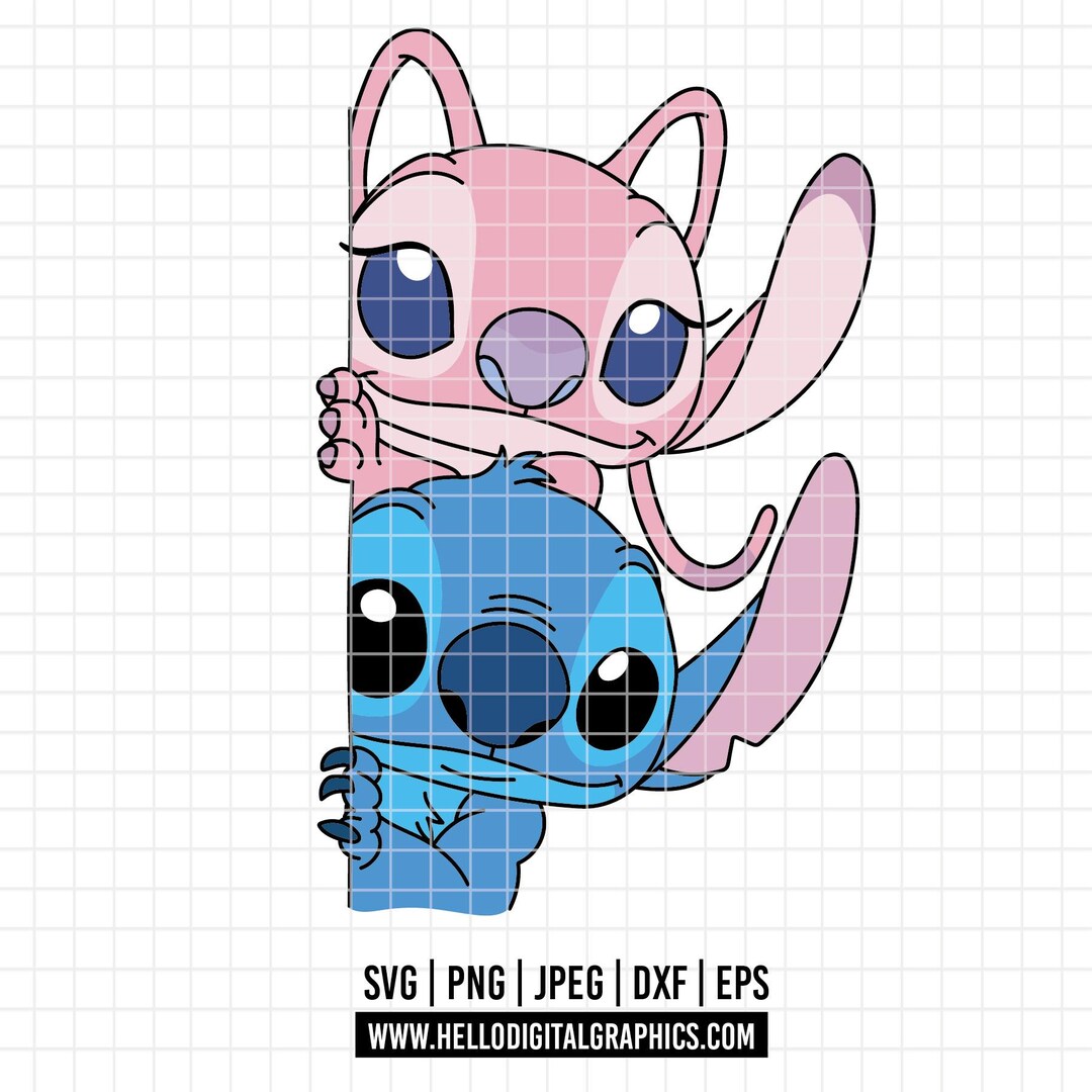 2794 - Stitch and Angel SVG, EPS, PNG - Lilo and Stitch Clipart Vector ...