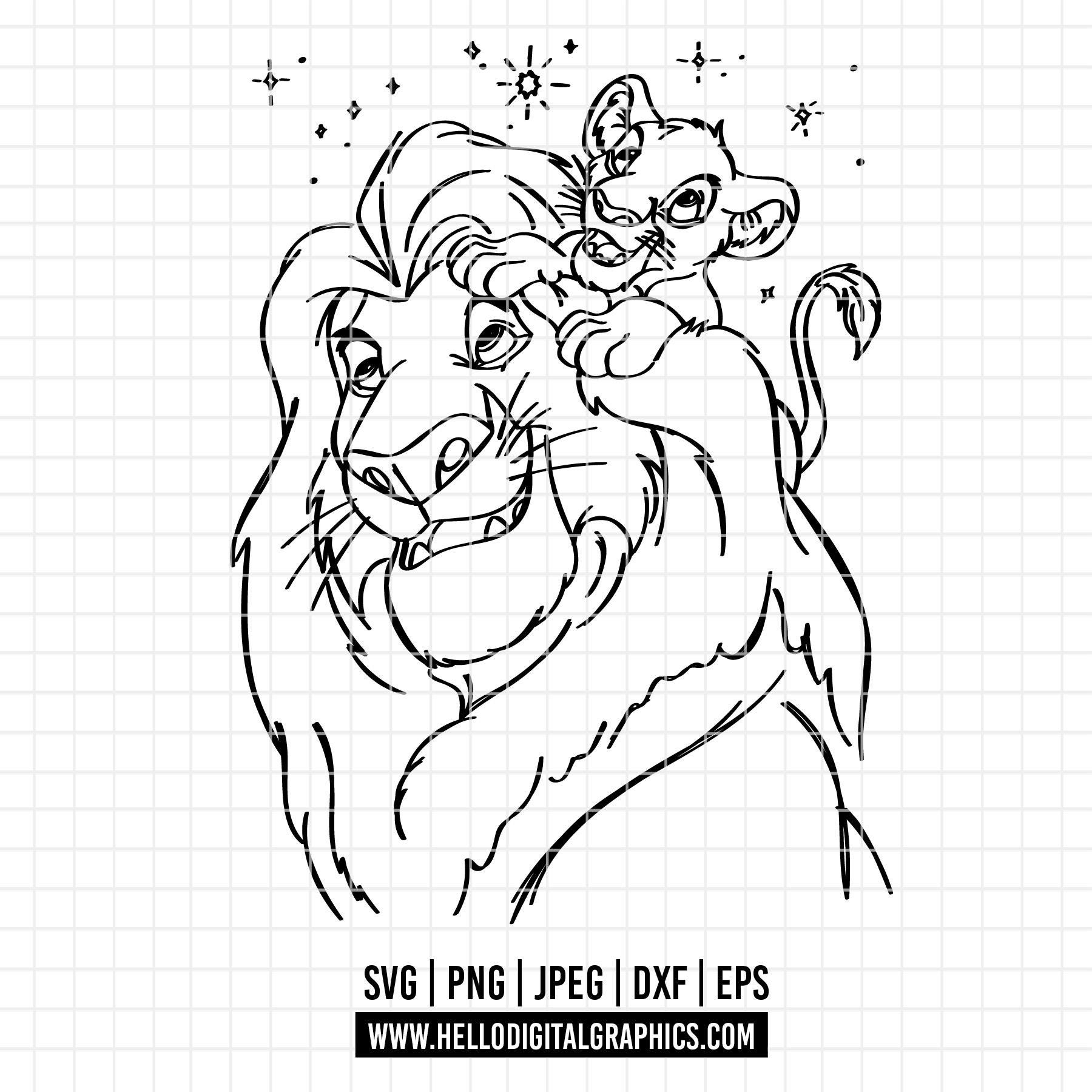 2835 - Mufasa & Simba SVG, EPS, PNG - Disneyy the Lion King Iconic ...