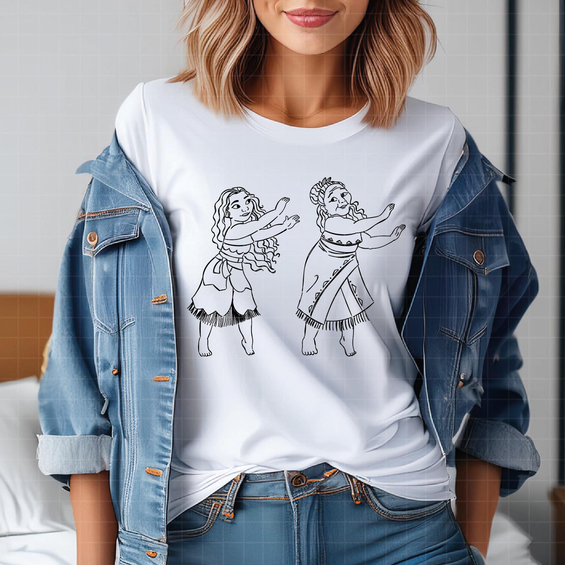 1919 - Moana & Tala Outline SVG,EPS,PNG- Moana and Tala Love's Clipart ...