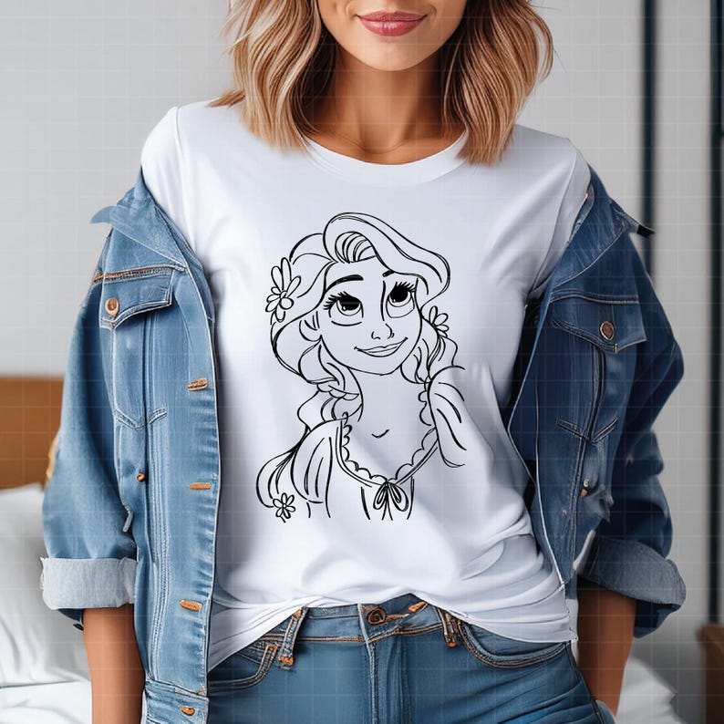 2165 - Princess Rapunzel Outline SVG, PNG, EPS - Disneyy Princess ...