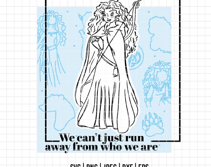 Princess Merida - Brave - SVG, PNG, JPG -instant Zip File Download ...