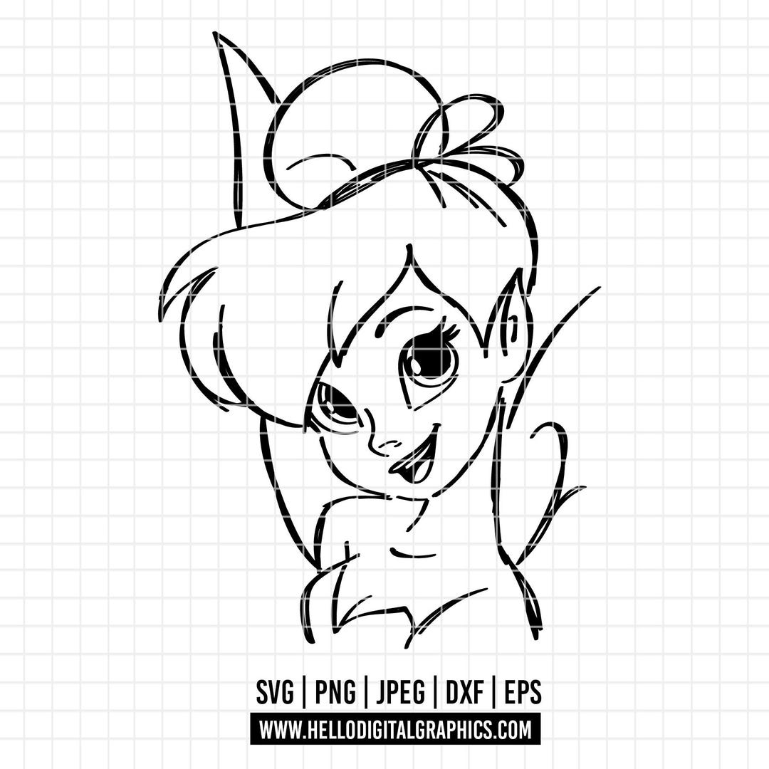 2219 - Little Tinkerbell SVG, EPS, PNG - Magic Tinkerbell Outline ...
