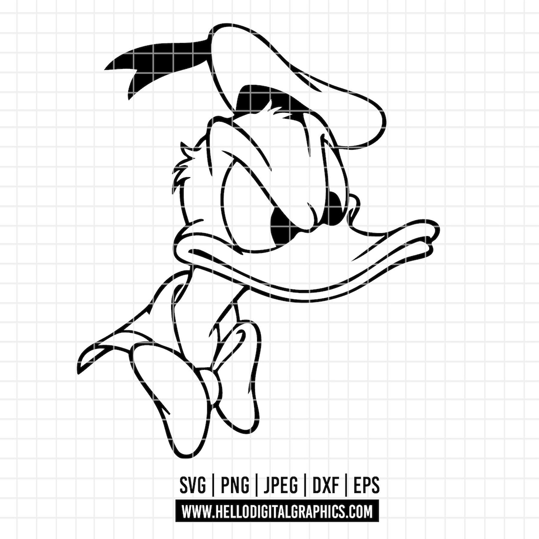 2923 - Angry Donald Doodle SVG, EPS, PNG - Donald Duck Clipart Vector ...