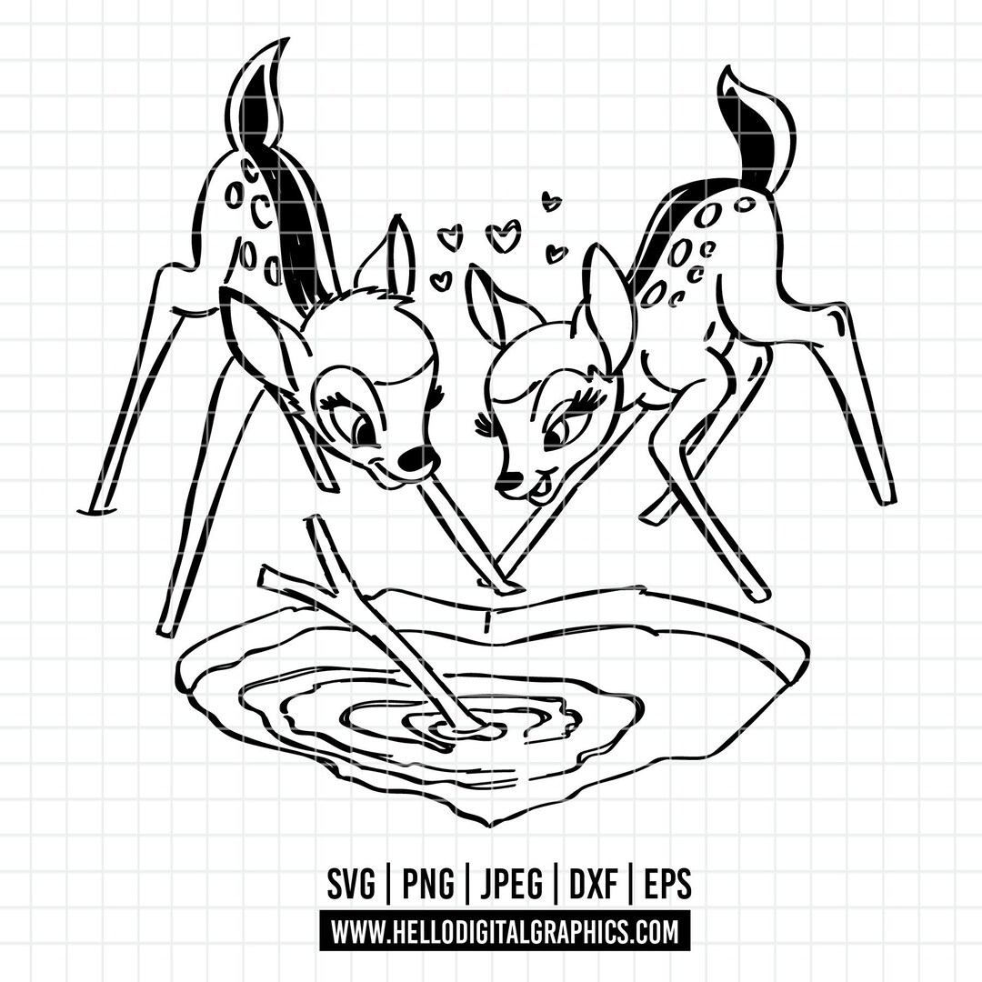 2264 - the Love of Bambi and Faline SVG, EPS, PNG - Bambi Iconic Scenes ...