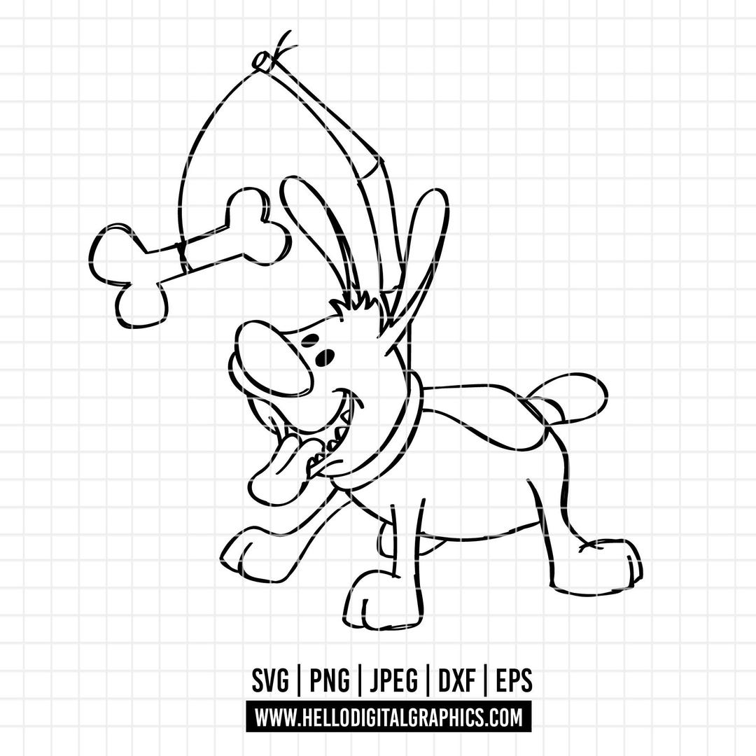 2589 - Mulan Characters Outline Svg,png,eps- Little Brother, the Dog of ...