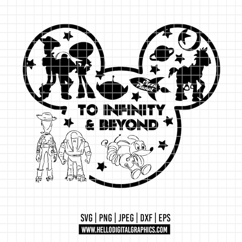 3220 - Disneey Toy Story Characters SVG, PNG, EPS - Toy Story Line Art ...