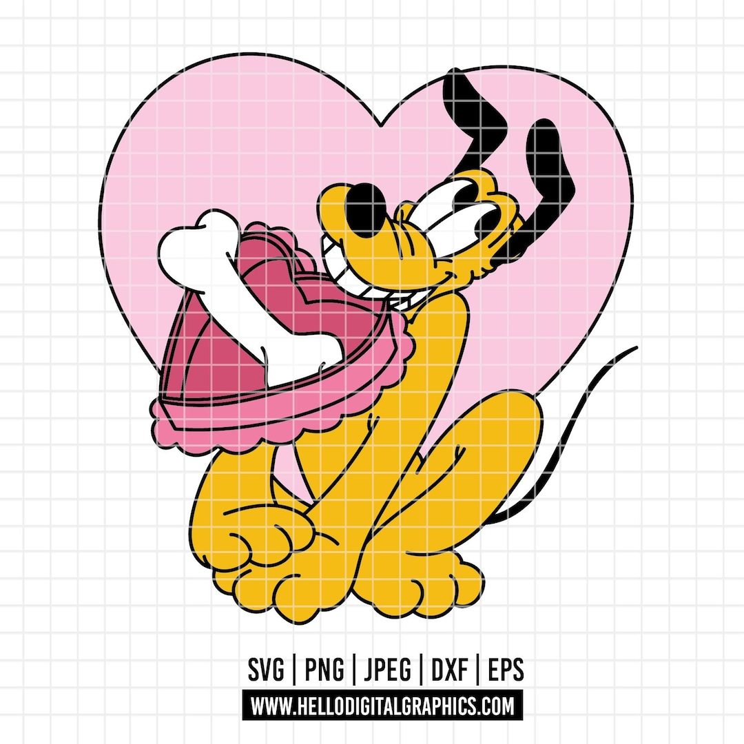 3840 - Pluto Giving Away a Bone Dtf Full Color Svg, Eps, Png, Dxf, Jpeg ...