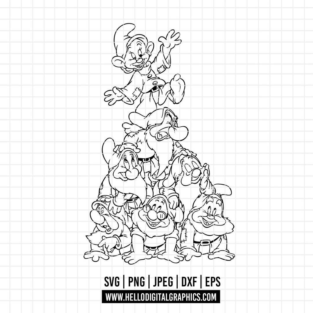 3033 - the Seven Dwarfs SVG, PNG, EPS - Snow White and the Seven Dwarfs ...
