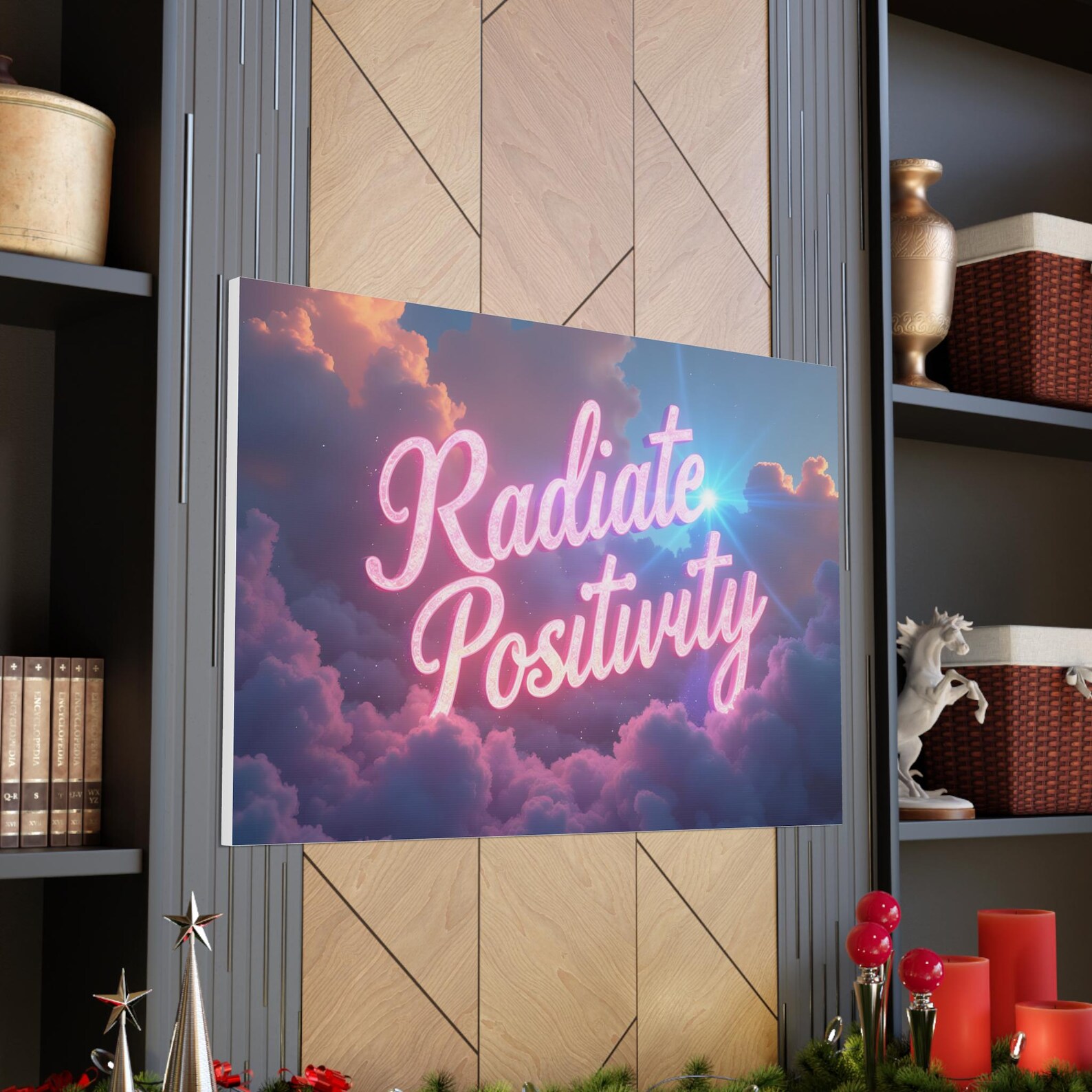 Radiate Positivity Canvas Wall Art, Positive Vibes Hanging Decor ...