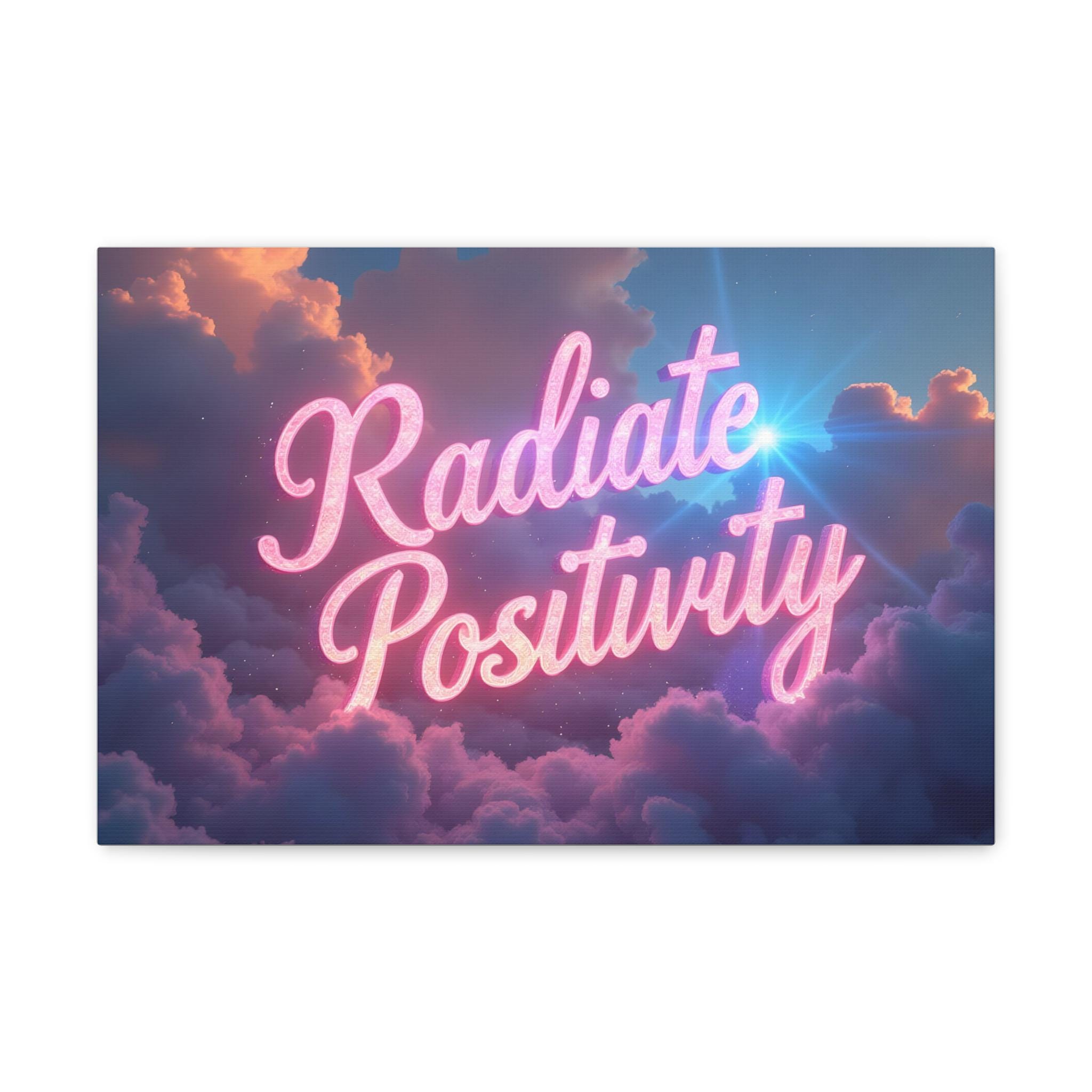 Radiate Positivity Canvas Wall Art, Positive Vibes Hanging Decor ...