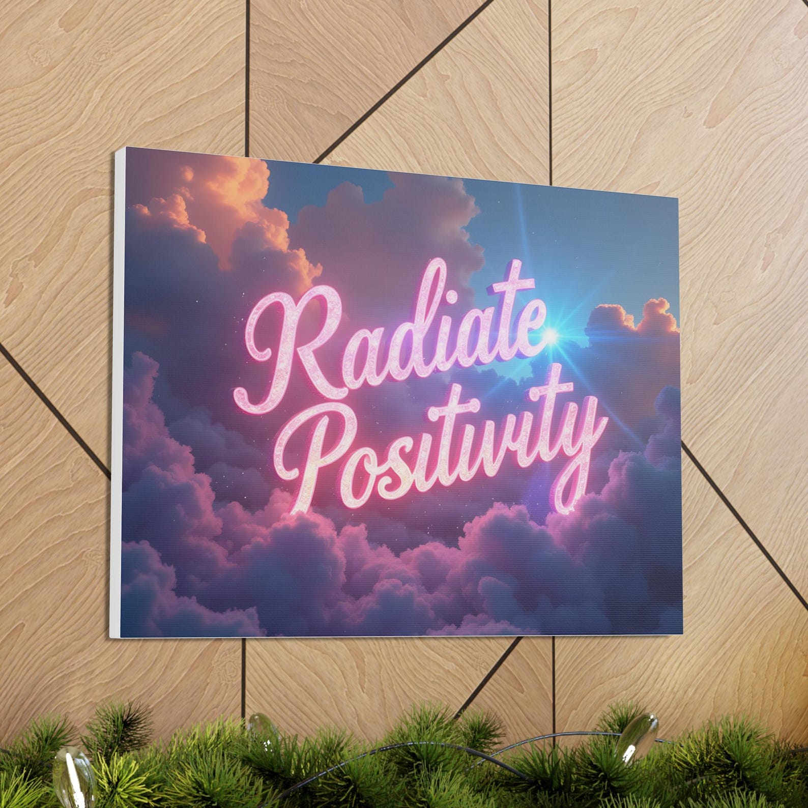 Radiate Positivity Canvas Wall Art, Positive Vibes Hanging Decor ...