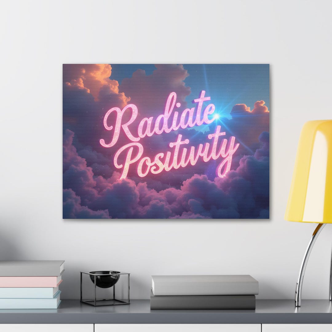 Radiate Positivity Canvas Wall Art, Positive Vibes Hanging Decor ...