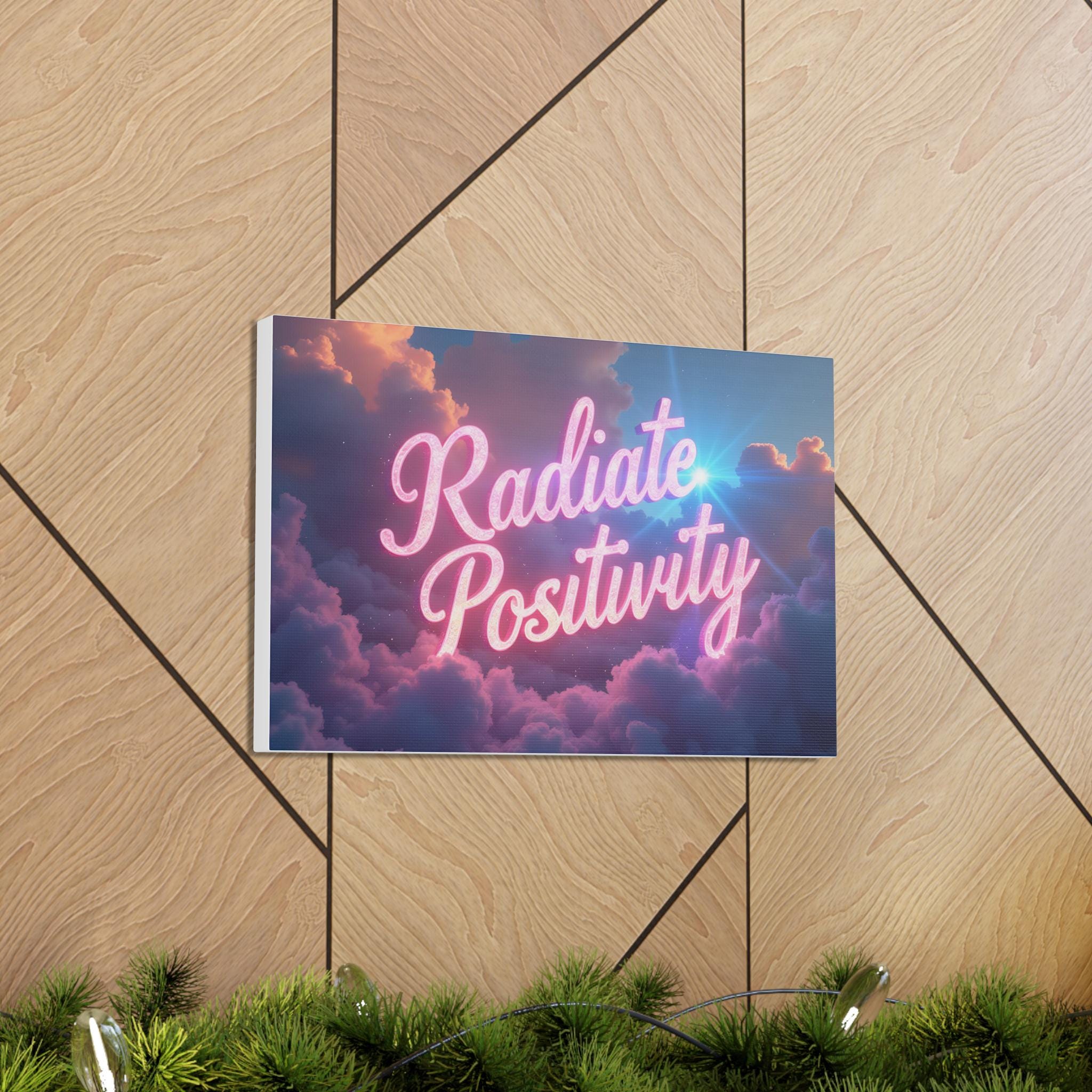 Radiate Positivity Canvas Wall Art, Positive Vibes Hanging Decor ...
