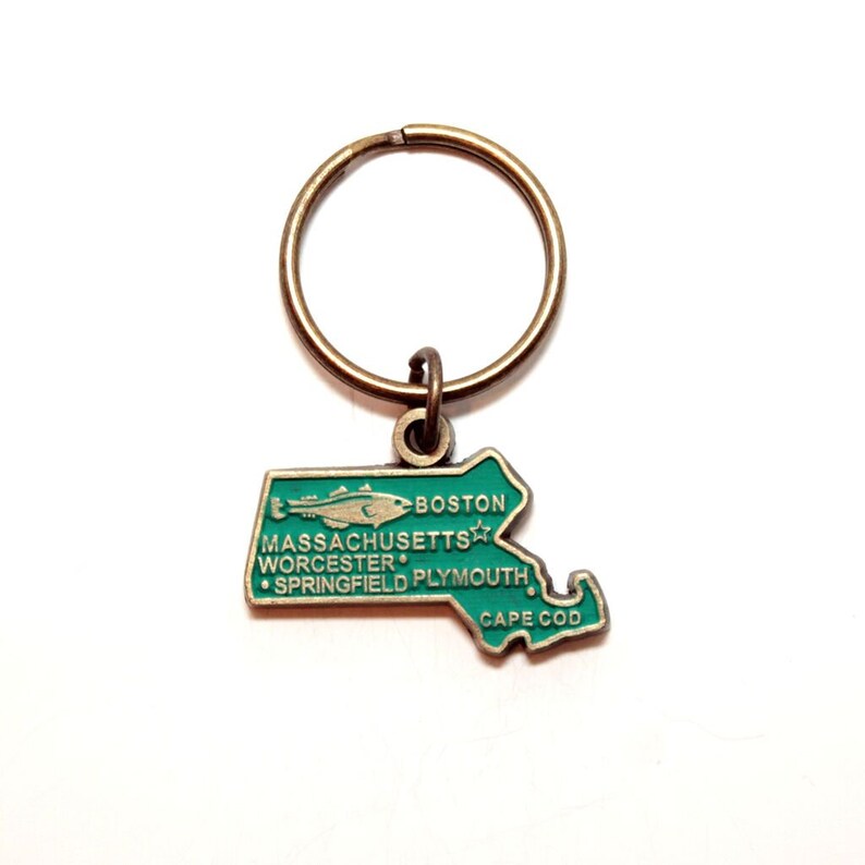 Massachusetts Key Chain High Quality Thick Metal State Key - Etsy