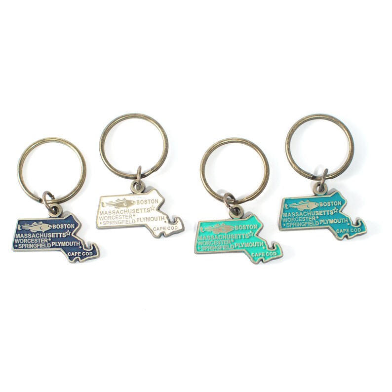 Massachusetts Key Chain High Quality Thick Metal State Key - Etsy