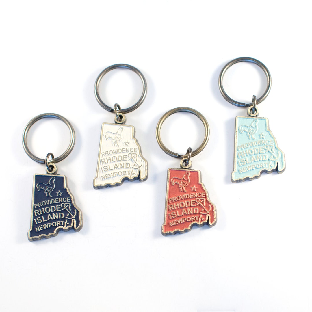 Rhode Island Keychain High Quality Thick Metal State Love Key Ring - Etsy