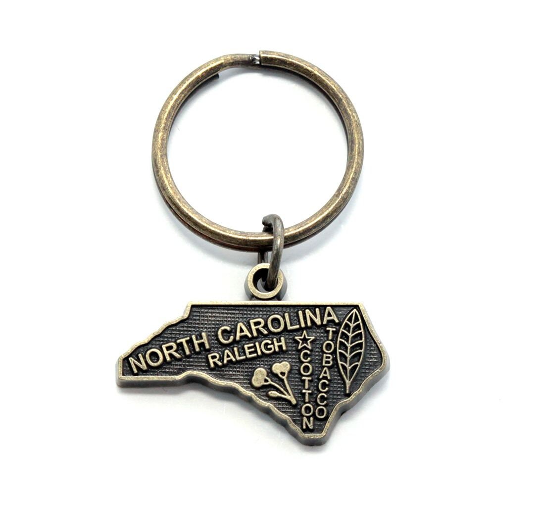 North Carolina Keychain High Quality Thick Metal State Love - Etsy