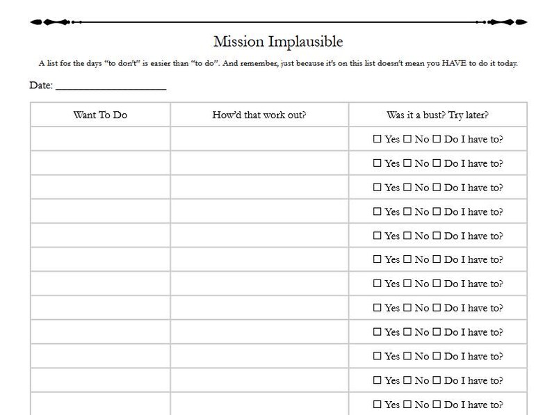 Survive Mission Implausible Days With This ADHD To-do List Printable - Etsy