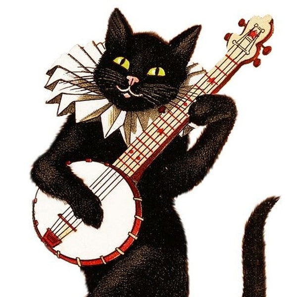 Banjo Cat - Etsy