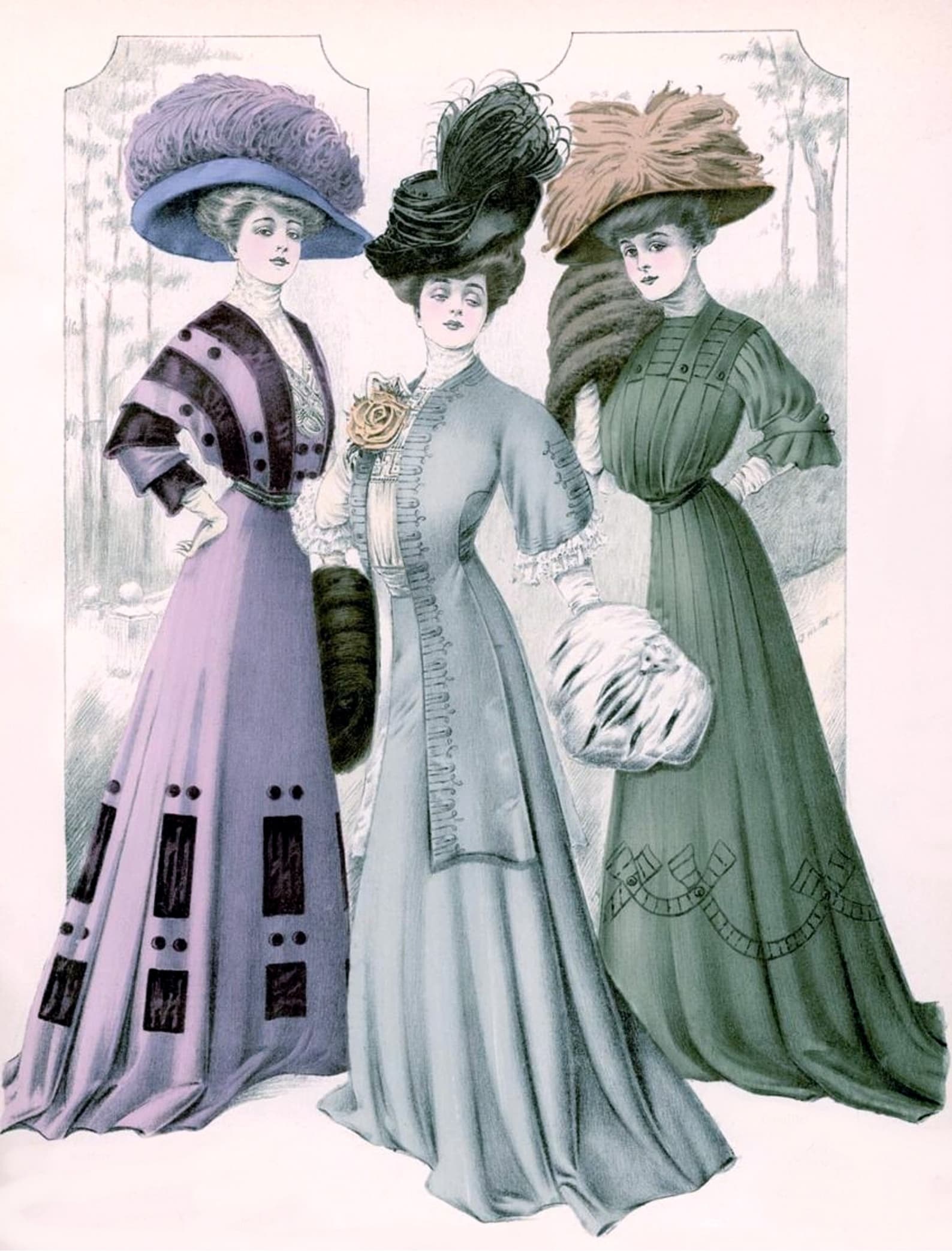 1900's Vintage Image Fashion Plates Handmade Note Cards Set of 10 ...