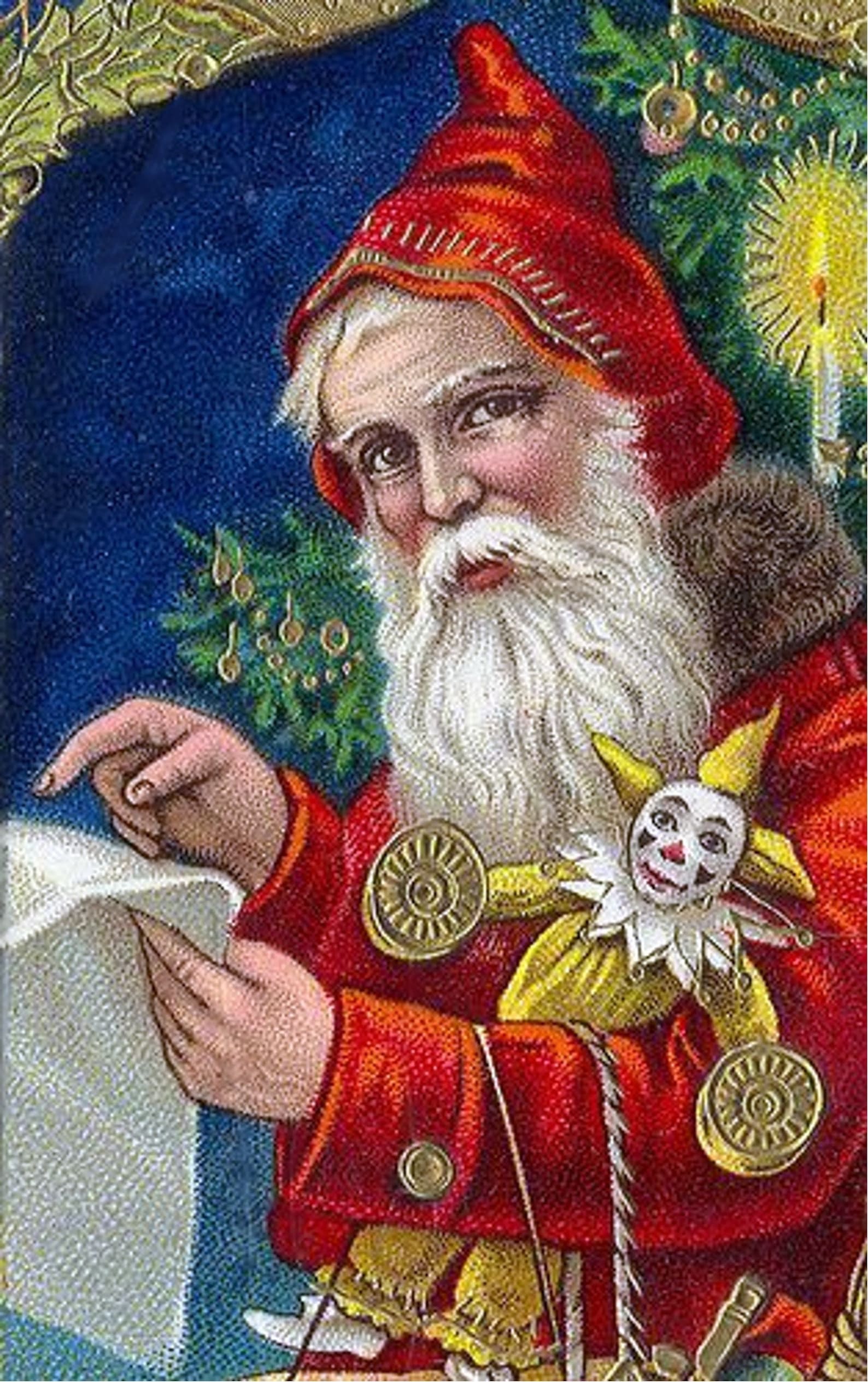 Vintage Image Father Christmas Boxed Set of 10 Cards Santa Clause ...