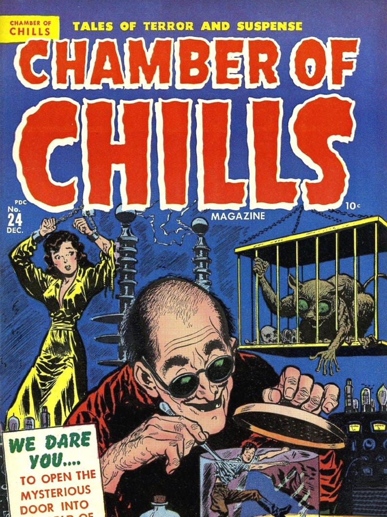 Vintage Horror Comic Book Blank Note Card Holiday Birthday Handmade ...
