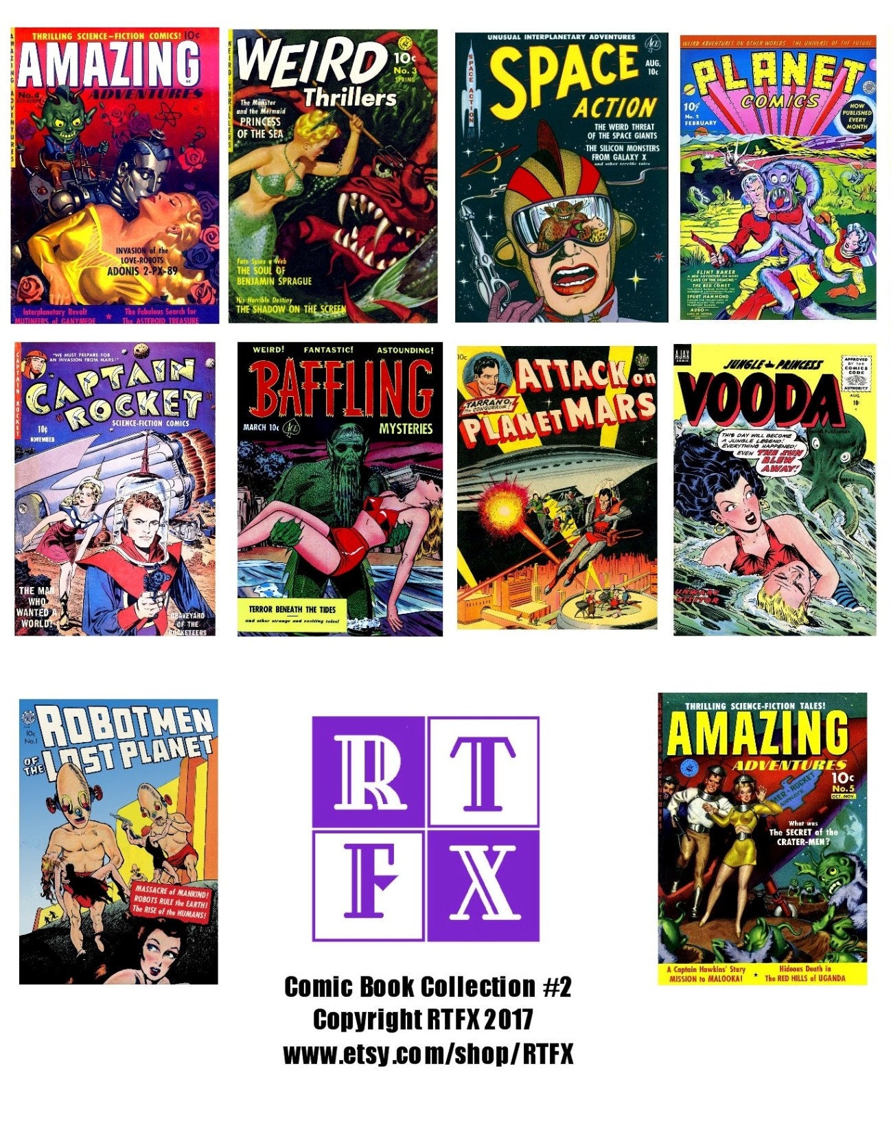 Old Time Comic Book Cover Collection Blank Cards Handmade 10 | Etsy