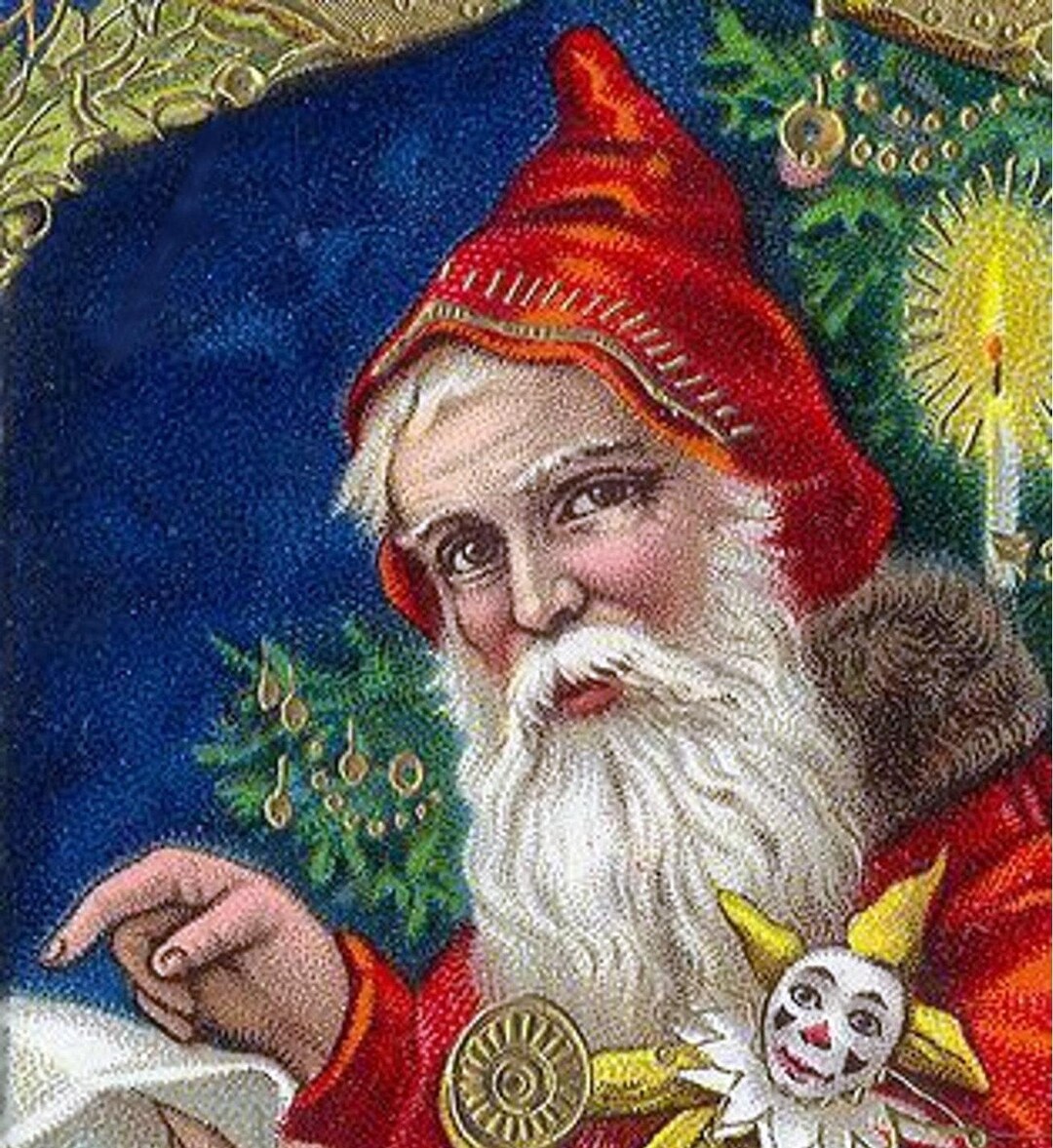 Father Christmas Vintage Christmas Seasons Greetings Holiday Yule Cards ...