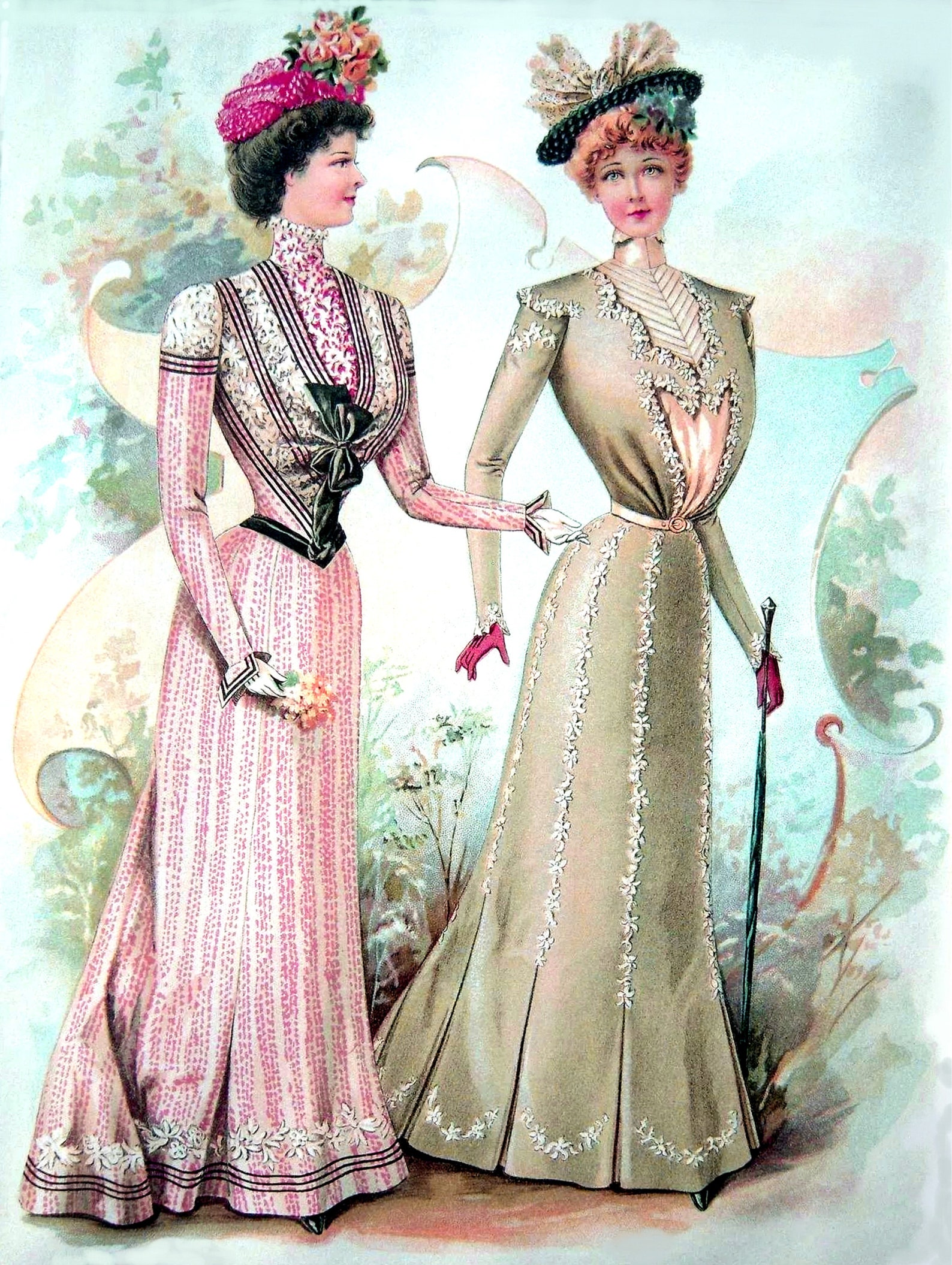 1900's Vintage Image Fashion Plates Handmade Note Cards Set of 10 ...