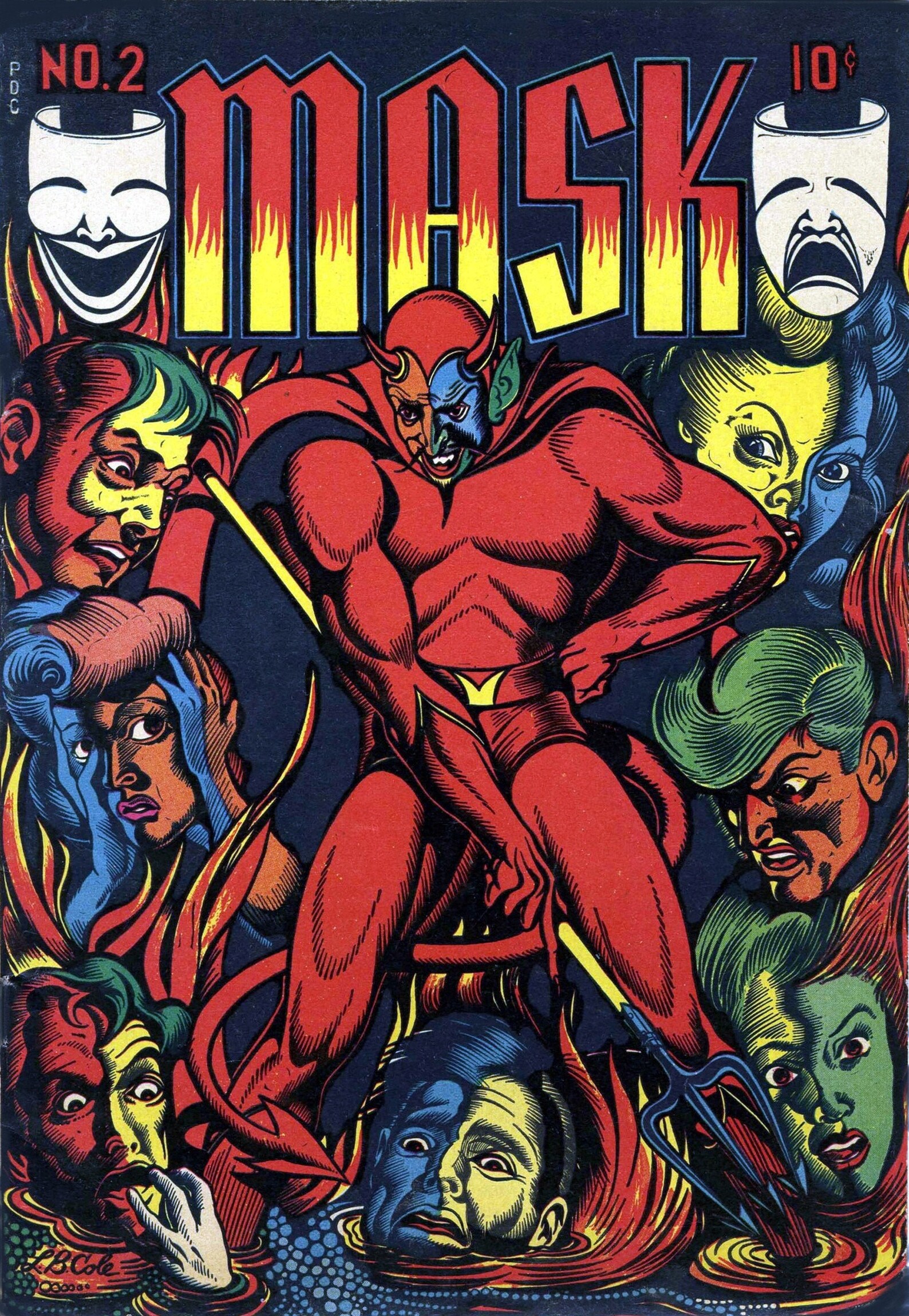 Mask Comic Book Cover Blank Note Card Vintage Image Handmade - Etsy