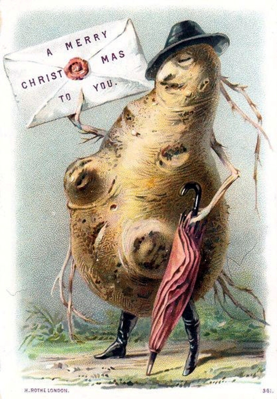 Holiday Spud Vintage Christmas Seasons Greetings Holiday Yule Cards ...