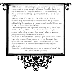 1860's Fashion Plate Vintage Illustration Blank Note Card Victorian ...