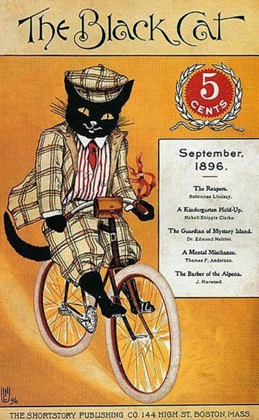 The Black Cat Halloween Greetings Halloween Blank Note Card Vintage ...